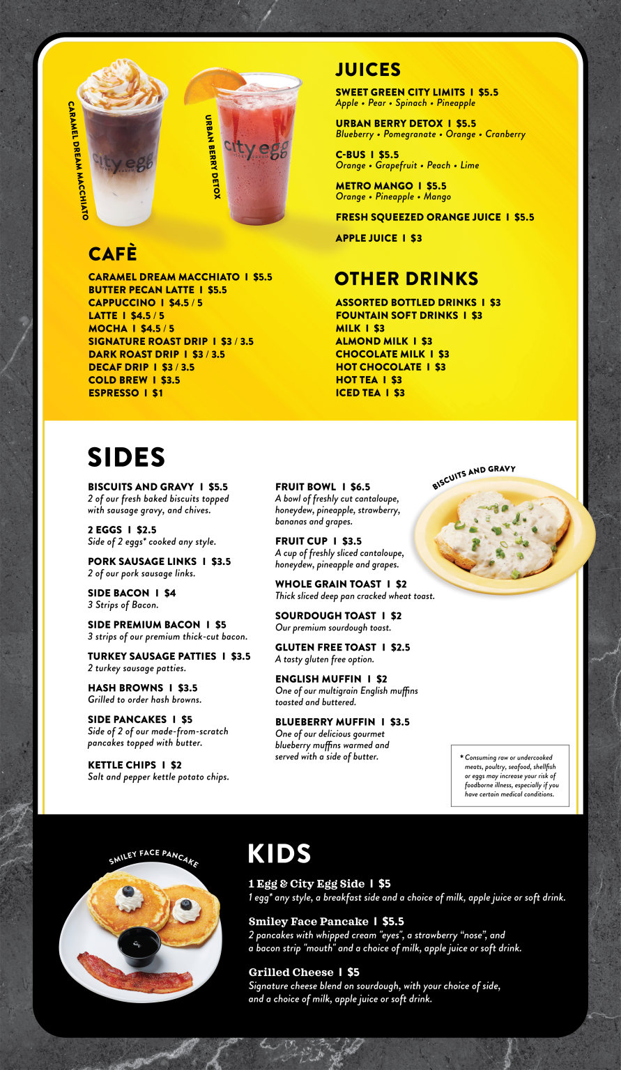 Menu – city egg | fast casual breakfast